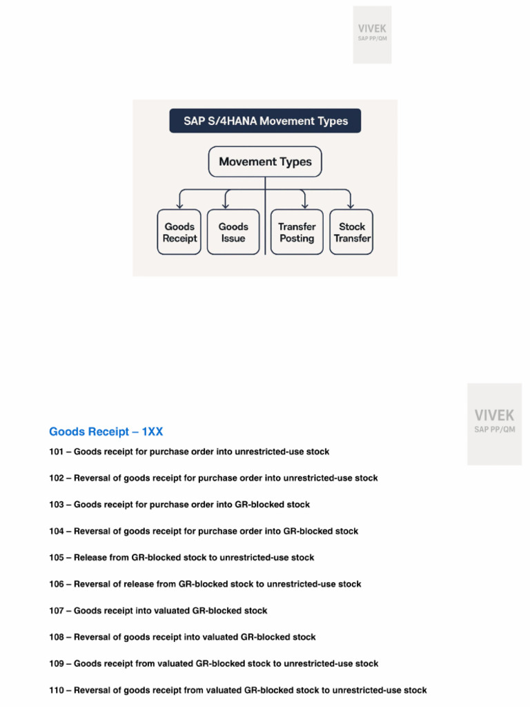SAP Movement Type | PDF