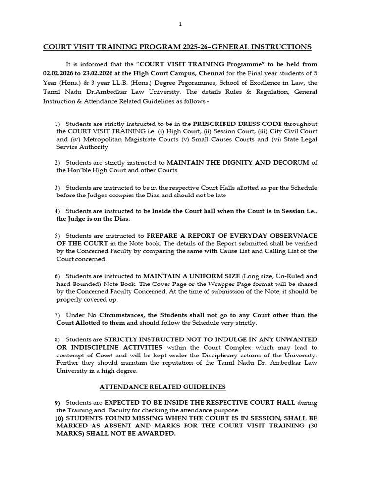 1.instructions-Court Visit Training Program 2025 | PDF | Justice ...