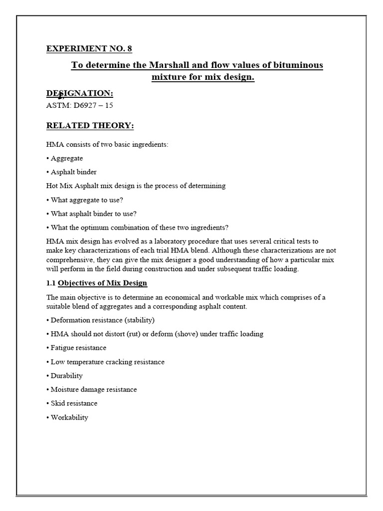 Marshall Stability | PDF | Density | Materials