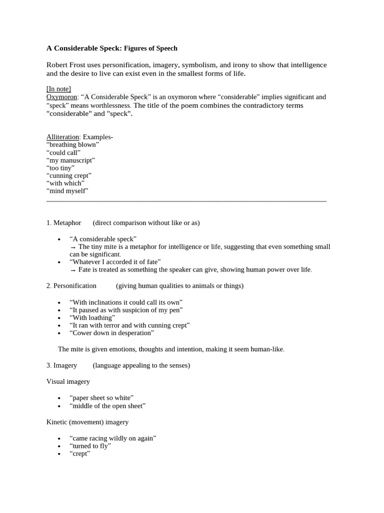 14 - A Considerable Speck - Figures of Speech | PDF