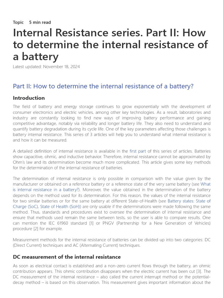 Internal Resistance Series. Part II - How To Determine The Internal ...