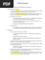 1L Contracts Outline | PDF | Offer And Acceptance | Consideration