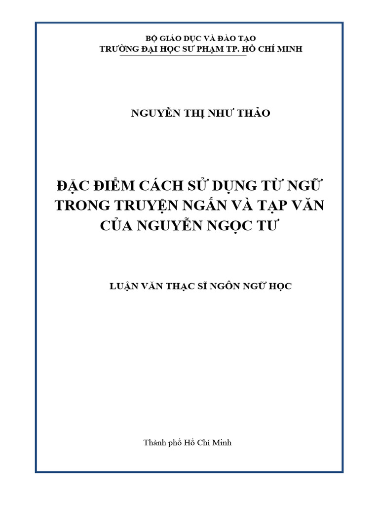 Tailieunhanh Dac Diem Cach Su Dung Tu Ngu Trong Truyen Ngan Va Tap Van ...