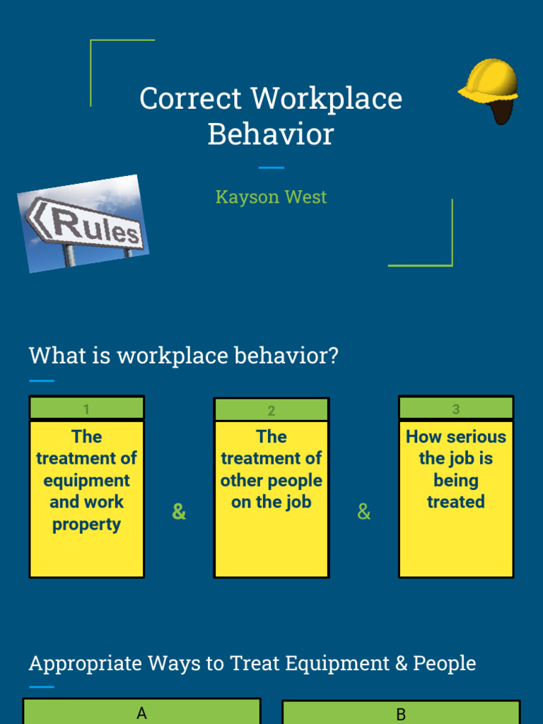 Correct Workplace Behavior | PDF
