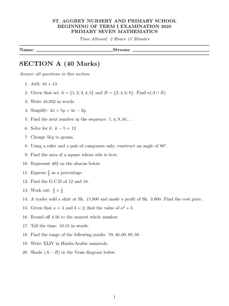 SECTION A (40 Marks) : Time Allowed: 2 Hours 15 Minutes | PDF