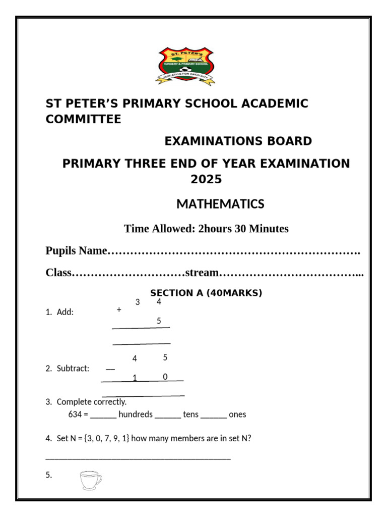 Primary Three Mathematics. | PDF | Chess Openings | Chess