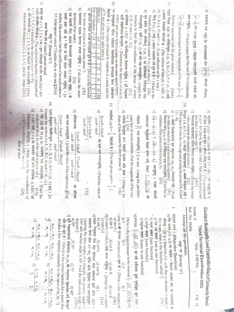 Class 9 OPT | PDF