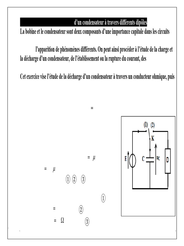 Exercices RLC Avec Corrigé - 1 | PDF | Condensateur | Résistance ...