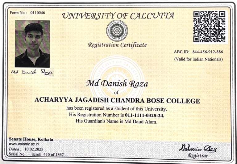 College Registration Certificate | PDF