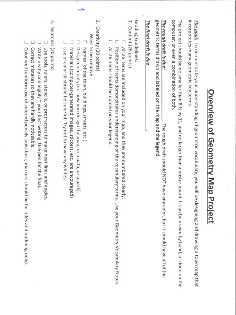 Alex Howard - Geometry Town Project Directions | PDF