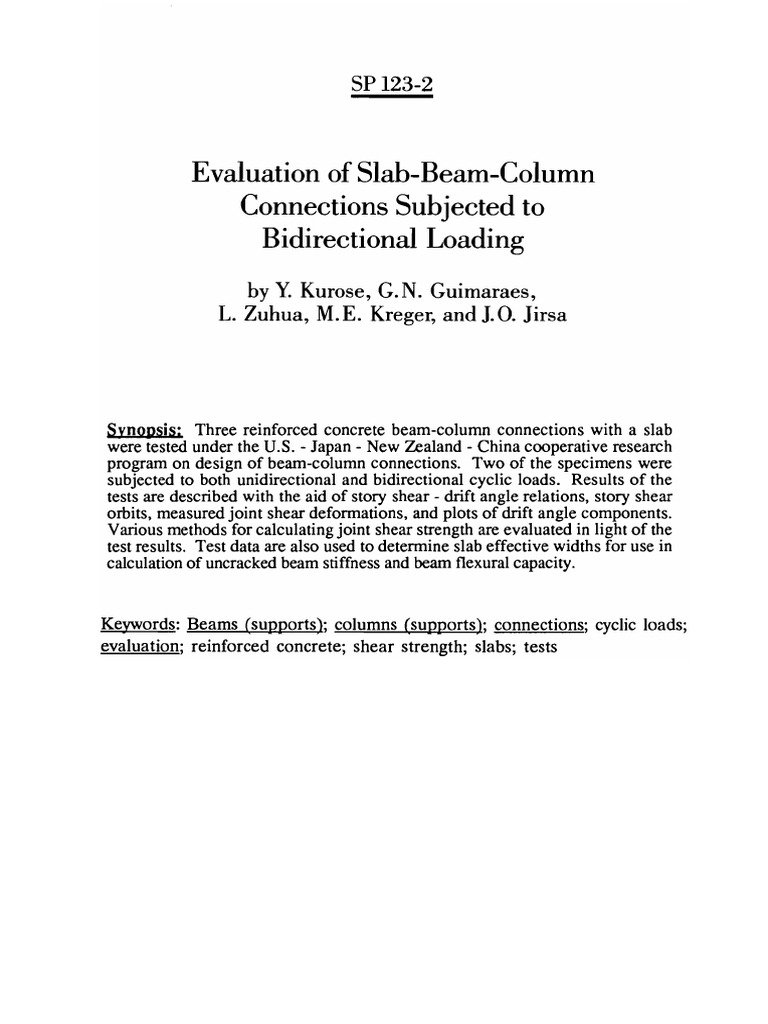 Kurose-SP123-2-Evaluation of Slab-beam-column Connections Subjected to ...