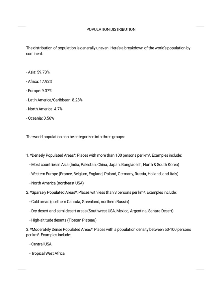 Gpy 201 - Population Distribution, Migration & Settlement | PDF | Human ...