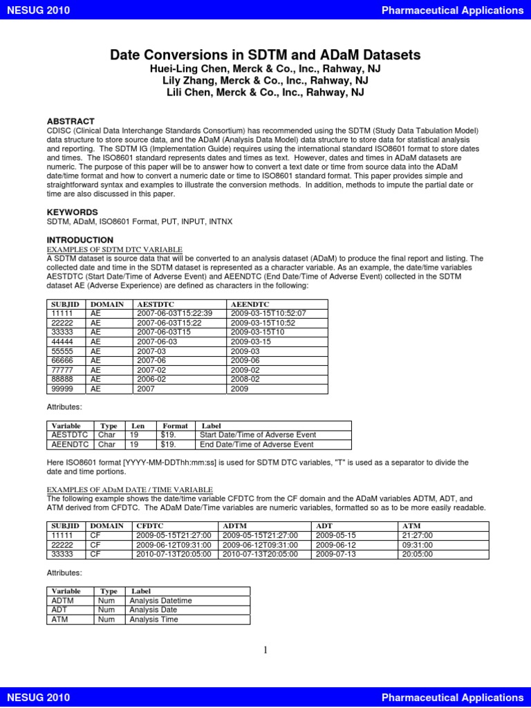 Sdtm And Adam Pdf Data Computing