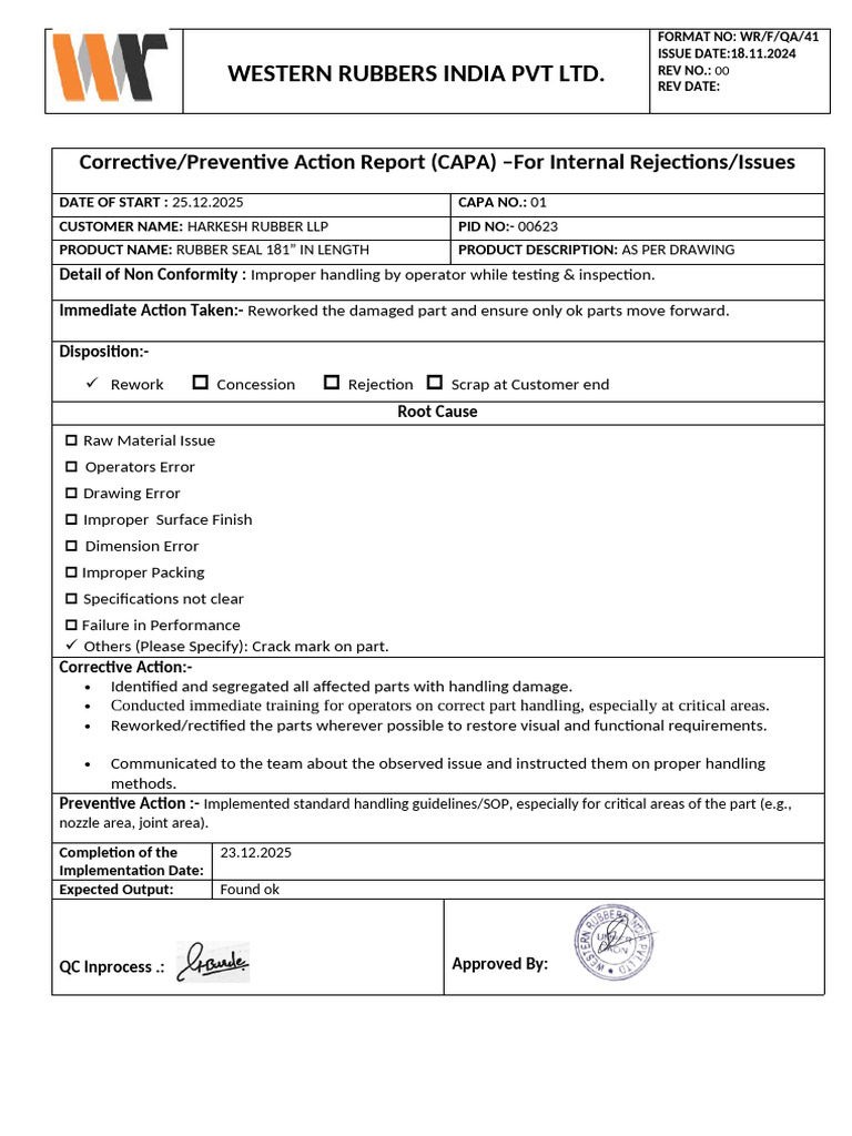 Internal CAPA Report | PDF