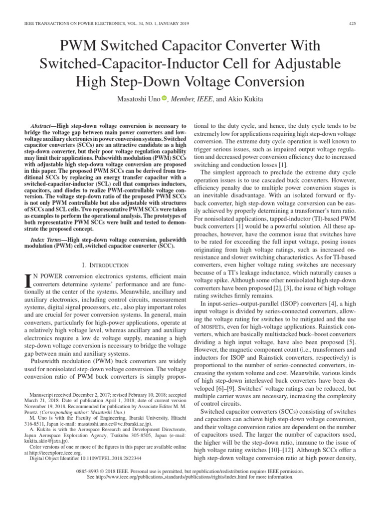 PWM Switched Capacitor Converter With Switched-Capacitor-Inductor Cell ...