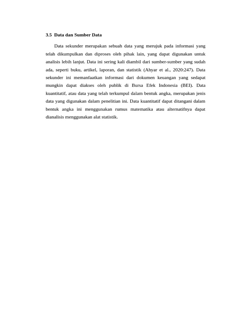3.5 Data Dan Sumber Data | PDF