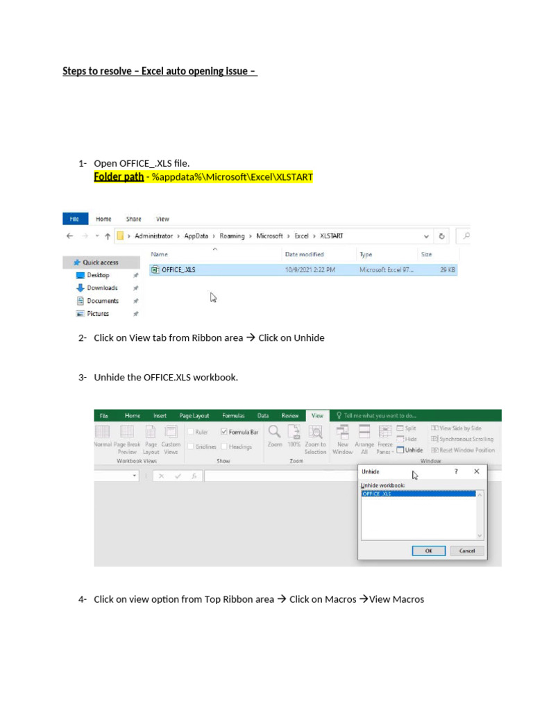 Excel Auto Opening Issue | PDF