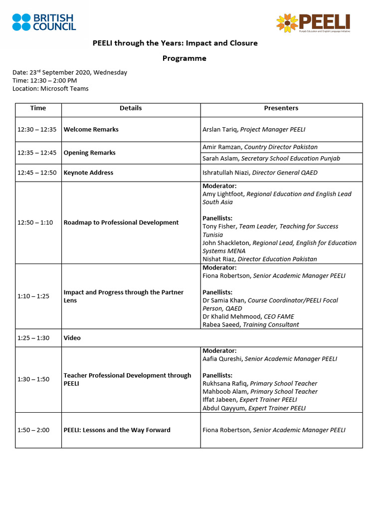 PEELI Through The Years - Event Programme | PDF