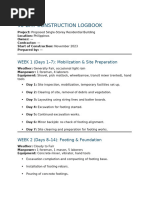 Construction Logbook for Residential Building | PDF | Carpentry ...