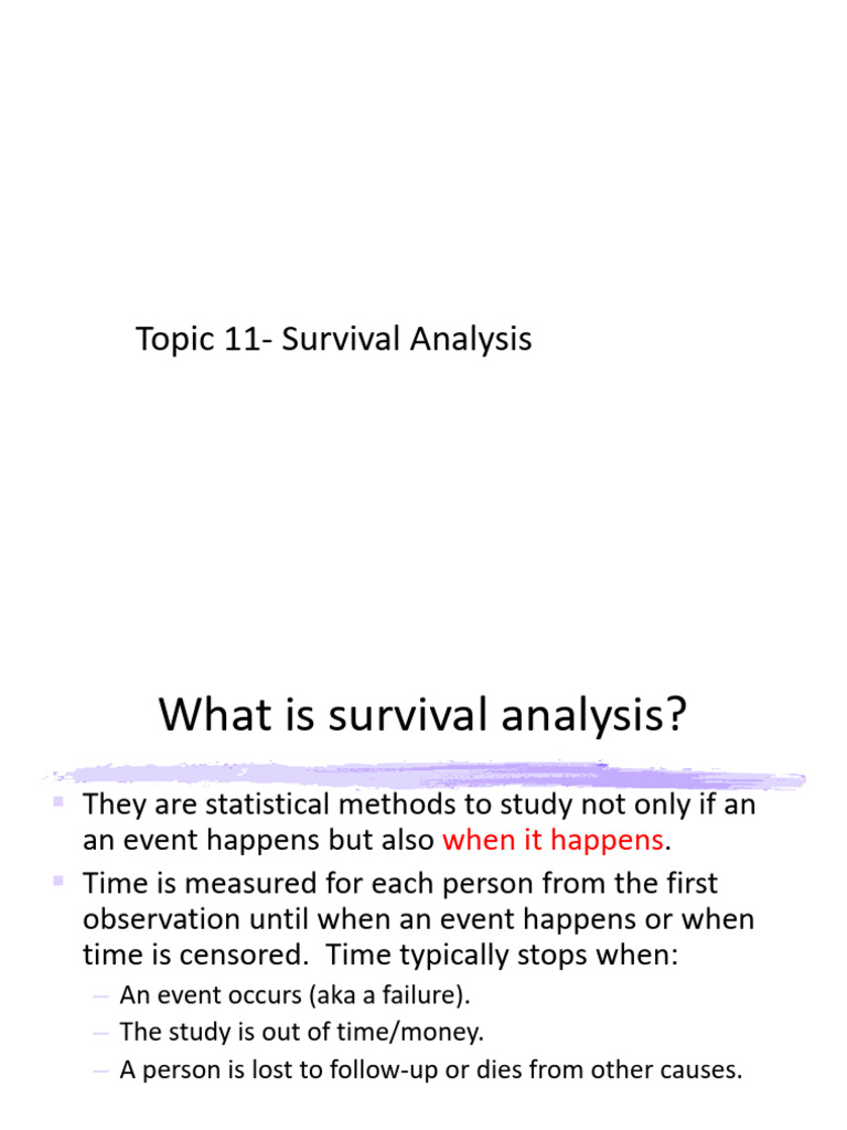 Topic Eleven - Survival Analysis With Practical Examples | PDF ...