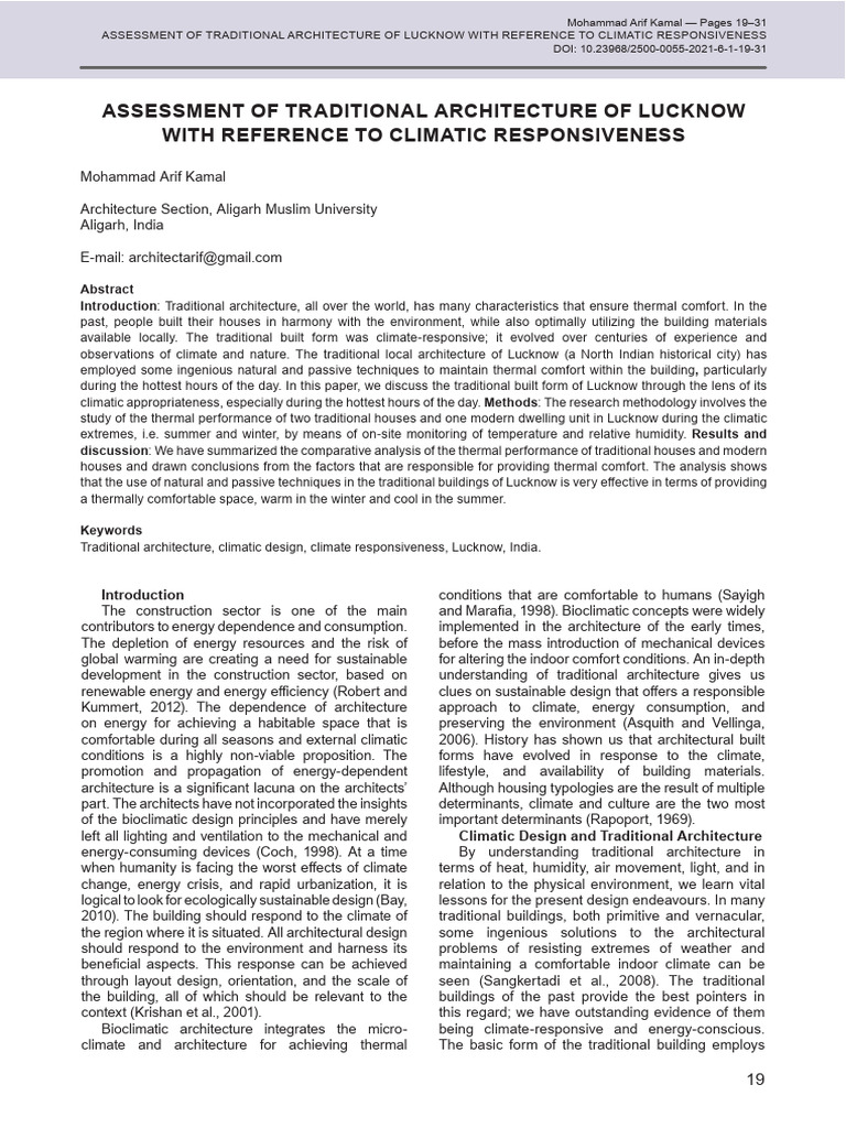 Assessment of Traditional Architecture of Lucknow With Reference To ...