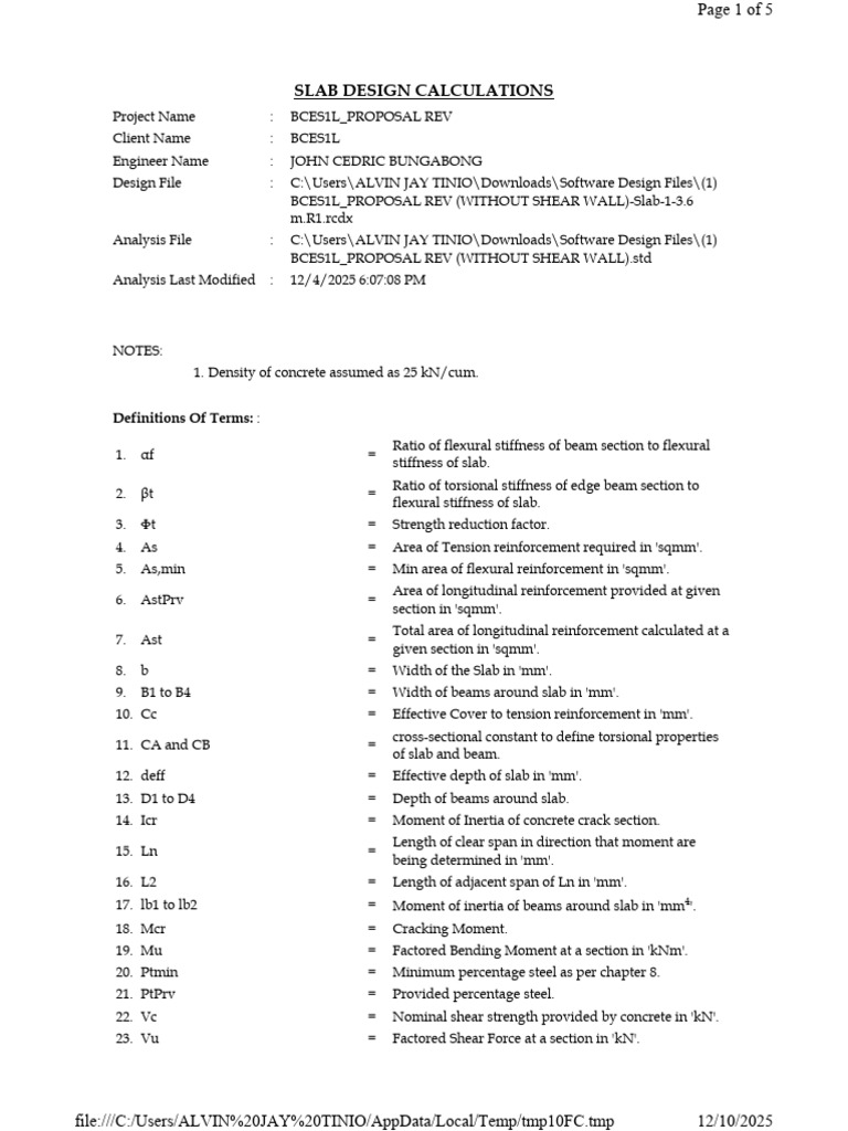 One-Way Slab Calculation Rev | PDF | Beam (Structure) | Solid Mechanics