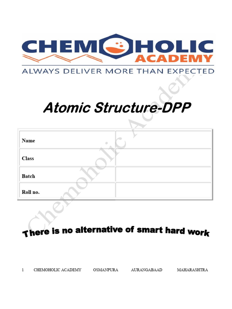 1.ATOMIC STRUCTURE Wbfeak2y5a1mhcbbmcnc | PDF | Atomic Orbital | Atoms