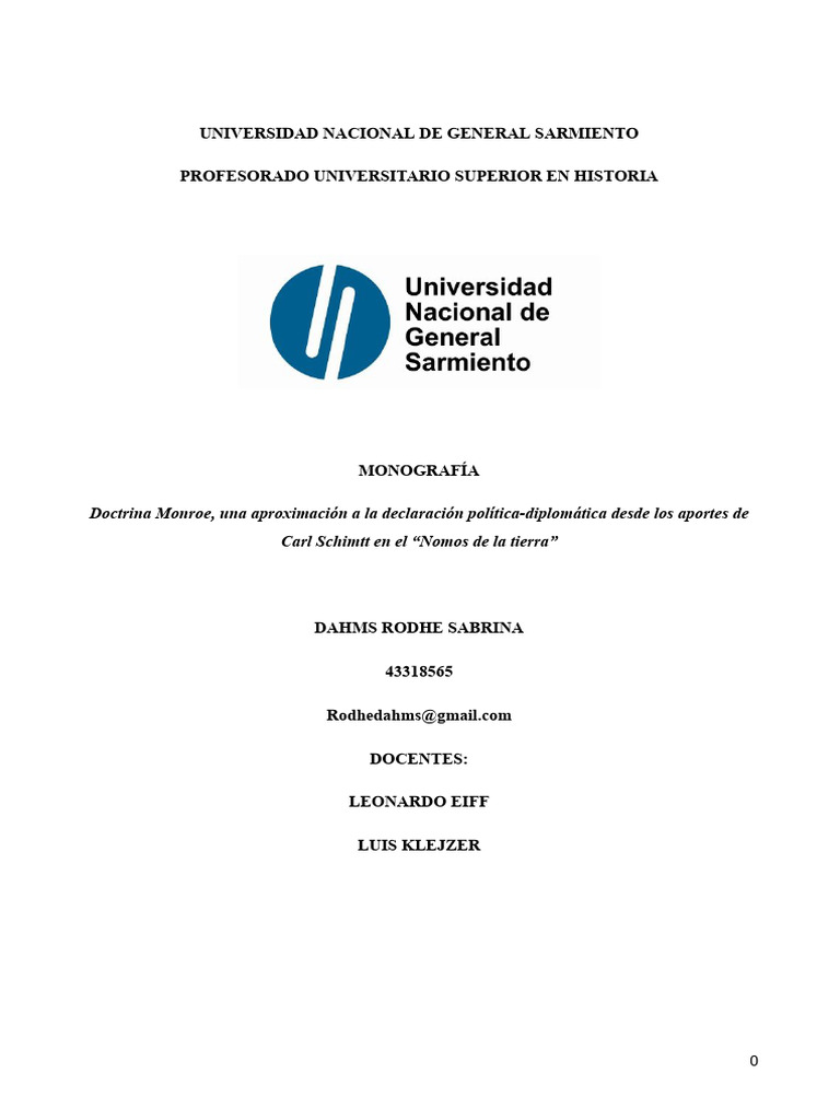 Monografía Ppi - Dahms Rodhe | PDF | Los Estados Unidos | Américas