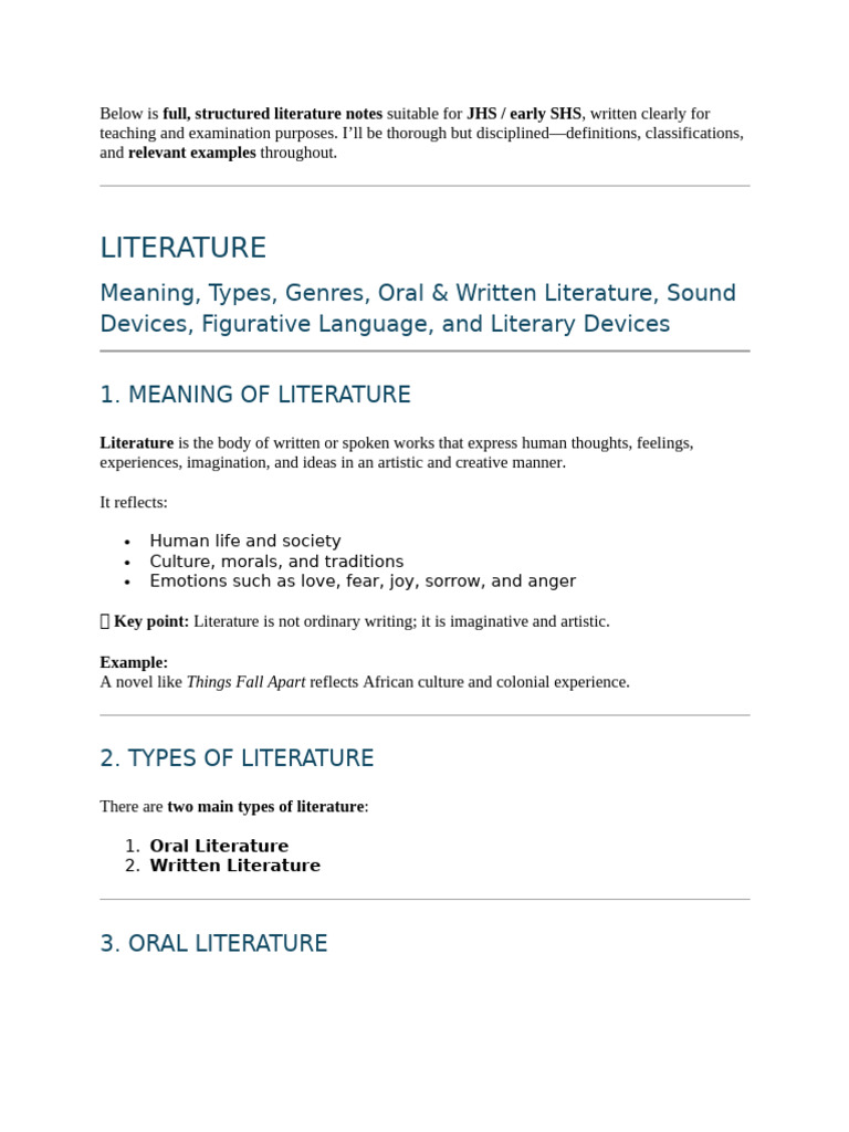 Literature | PDF