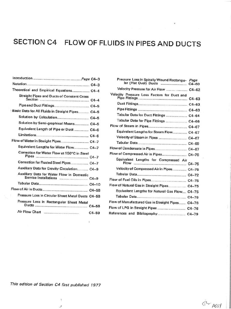 Cibse-pipe-sizing_flow of Fluids in Pipe and Dusts | PDF
