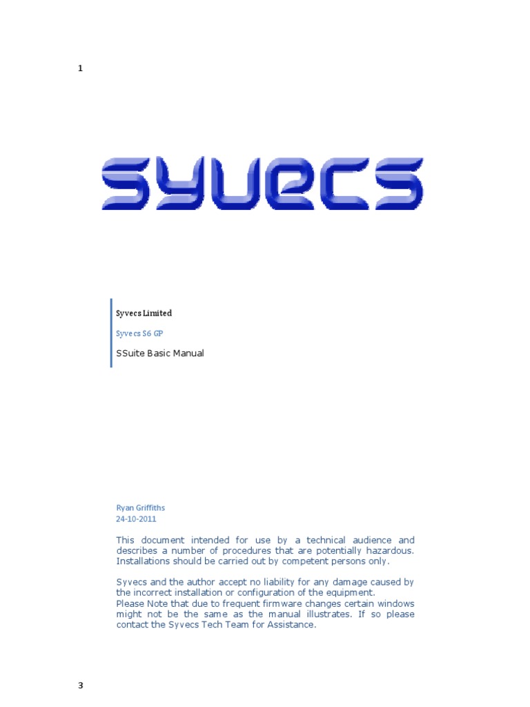 Syvecs S6 GP Software Manual | PDF | Ignition System | Command Line ...