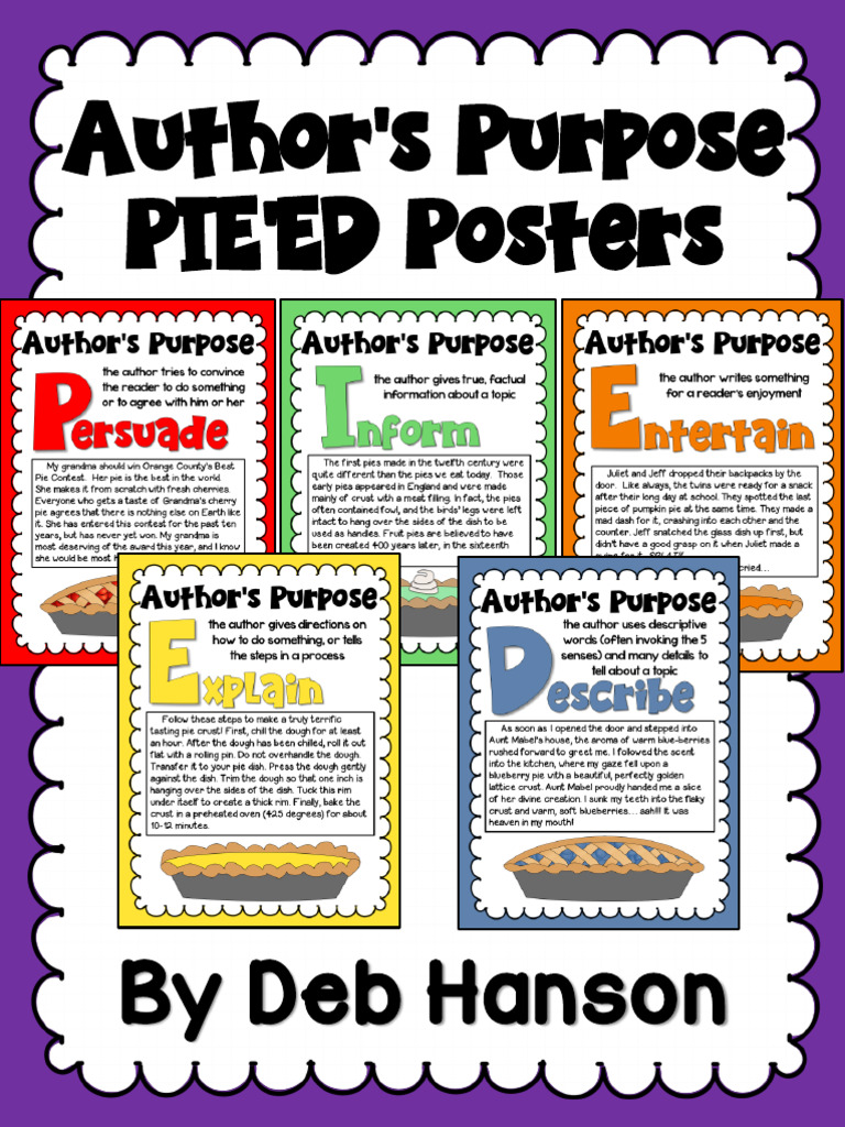 Authors Purpose PIEED Posters | PDF | Cooking | Foods