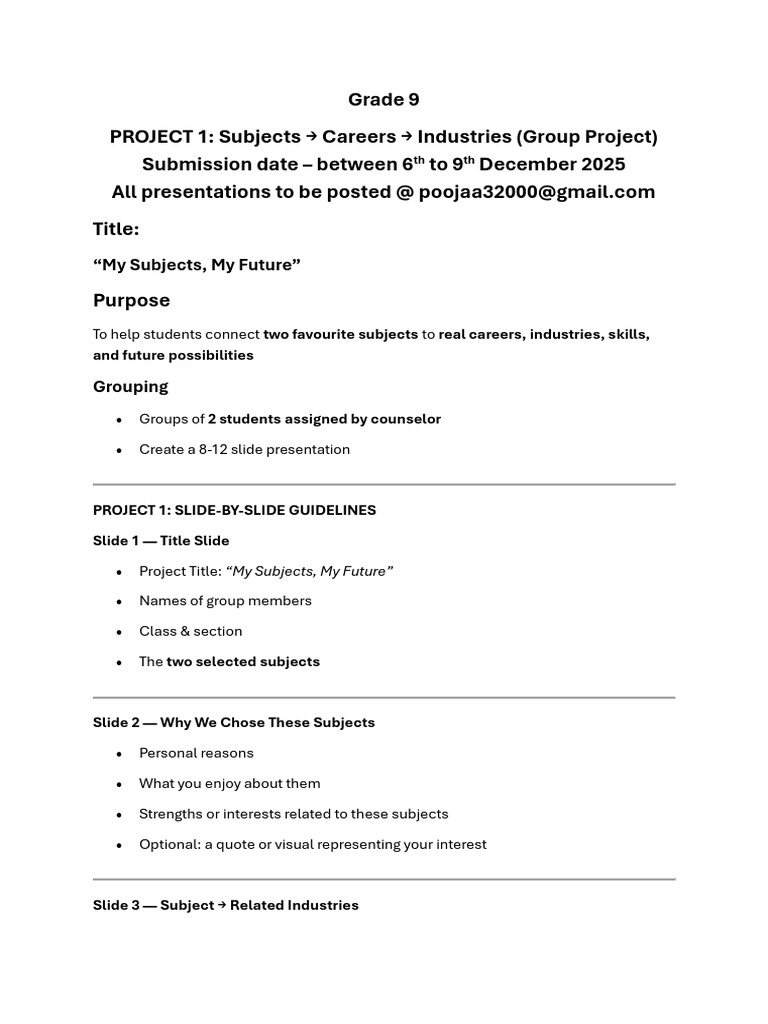 Project 1 Subject Industry Career | PDF | Cognition | Behavior Modification