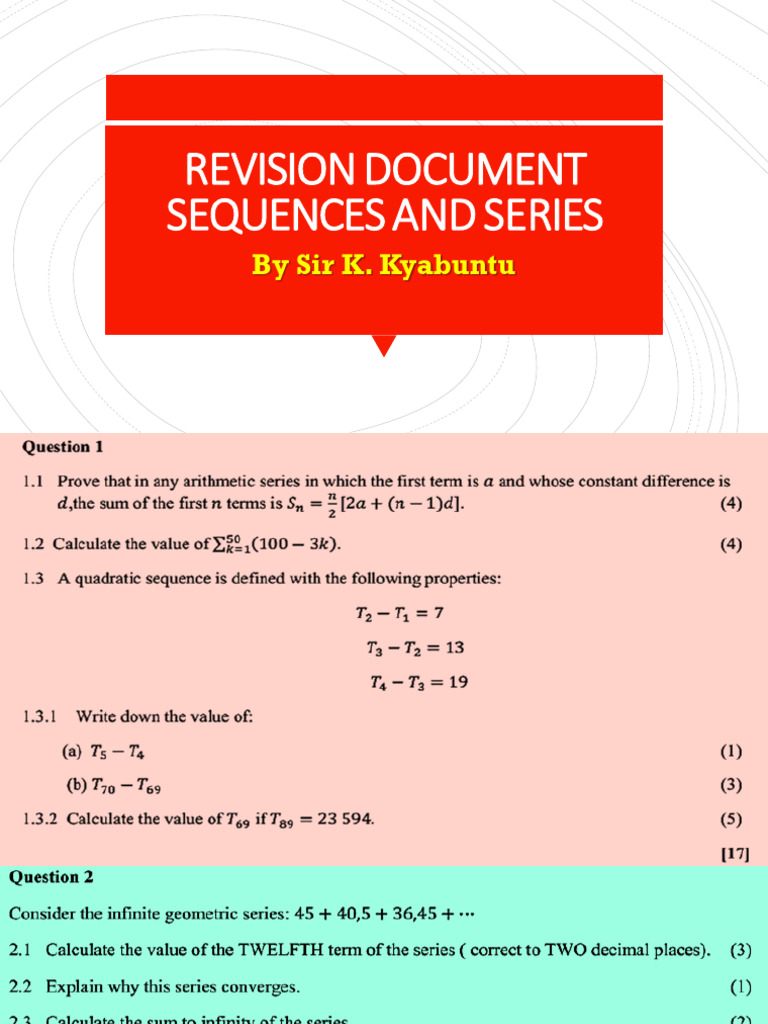Revision Document Sequences and Series | PDF