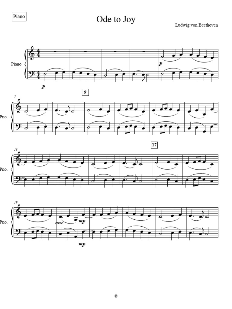 Ode to Joy - Piano | PDF