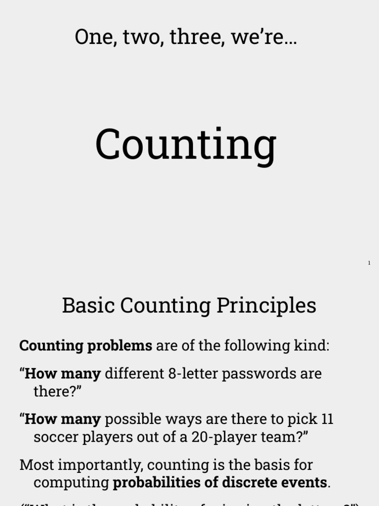 Basic Counting Principle | PDF | Mathematical Analysis | Mathematical ...