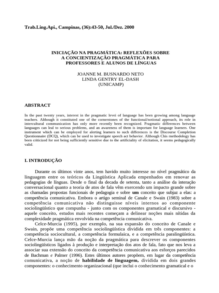 Texto 5 - Iniciação Na Pragmática_Reflexões Sobre a Conscientização ...