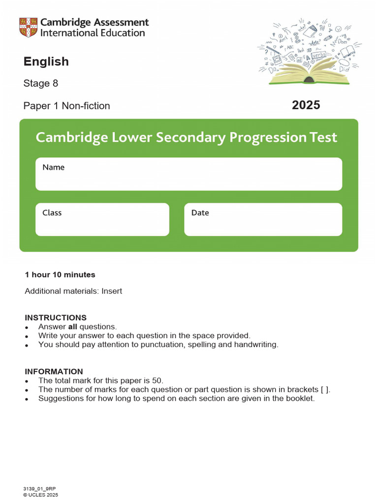 Yr 8 2025 Paper 1 Questions 2 | PDF | Punctuation | Quotation Mark