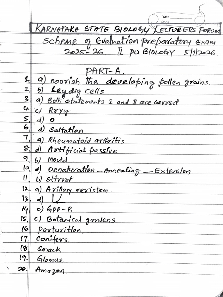 Scheme of Eva Preparatory II Pu Bio 2026 | PDF