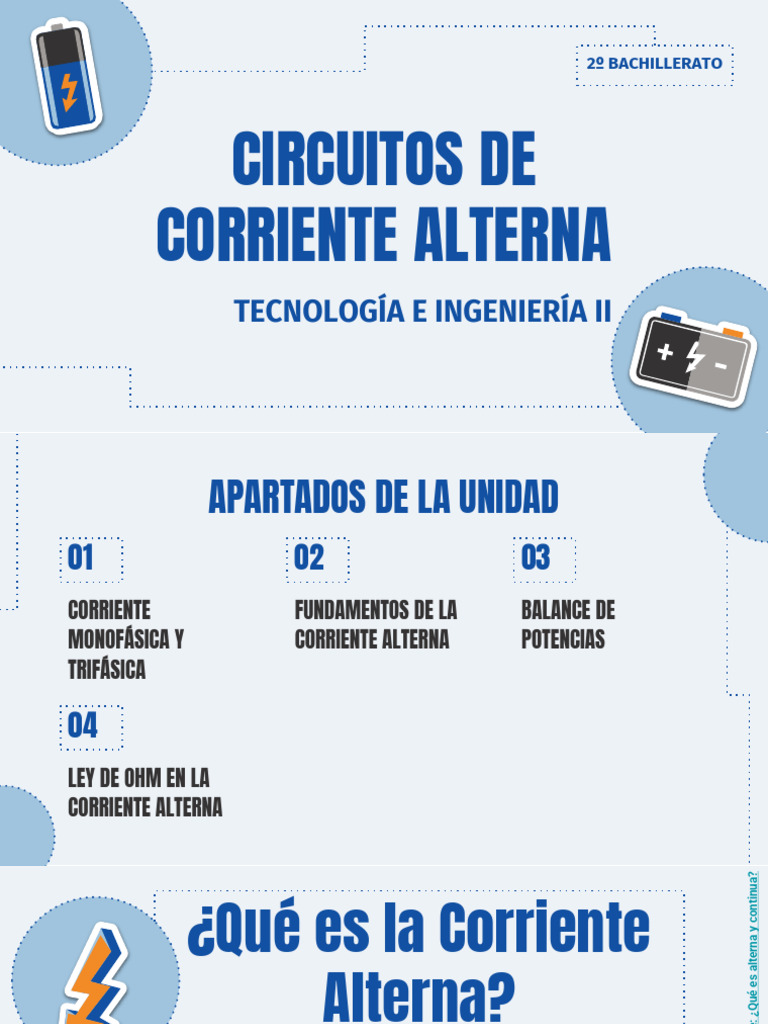 UP4 - Presentación - CIRCUITOS DE CORRIENTE ALTERNA | PDF | Energia ...