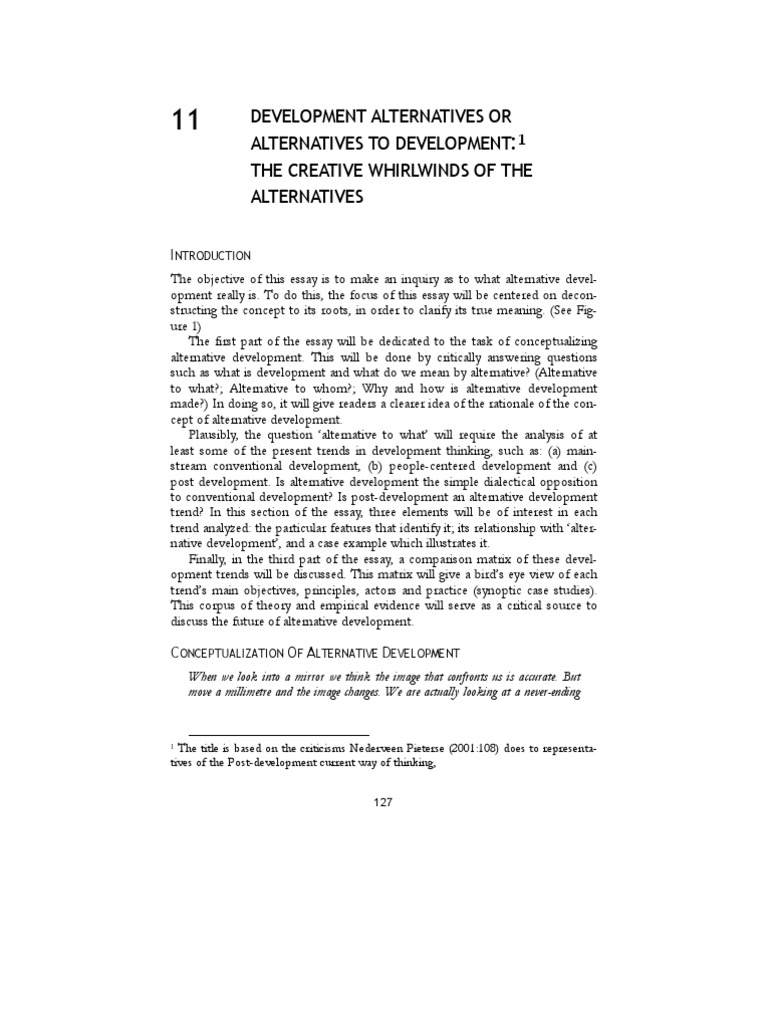 Alternative Development | PDF | Empowerment | Sustainability