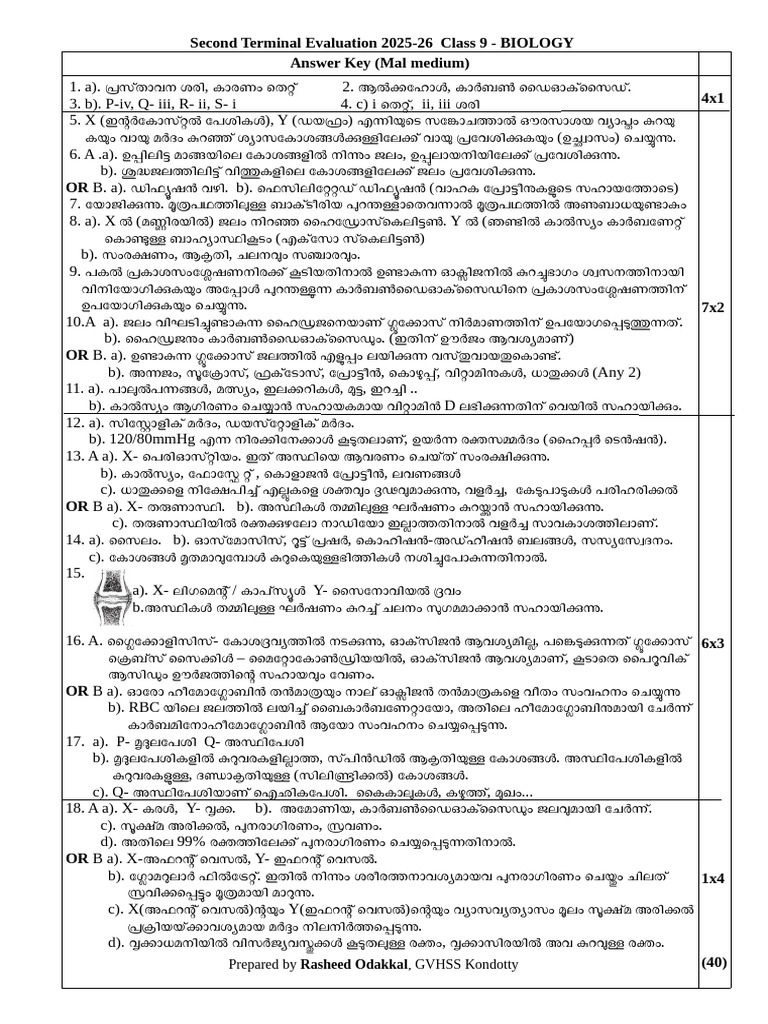 Answer Key_9 Biology (MAL MED)_Second Term Evaluation 2025-26_Rasheed ...