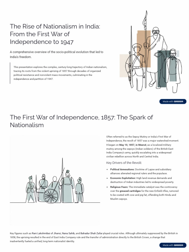 The Rise of Nationalism in India From The First War of Independence To ...