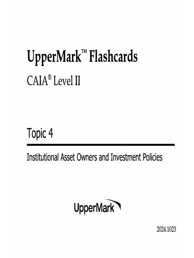 Uppermark CAIA 2024 L2 Flashcards Topic 4. Sample PDF | PDF