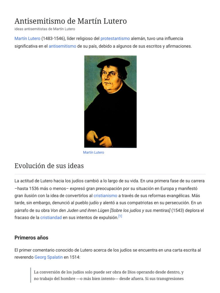 Antisemitismo de Martín Lutero - Wikipedia, la enciclopedia libre | PDF ...