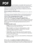 BIR Form 2307 Summary of Withholding Tax | PDF