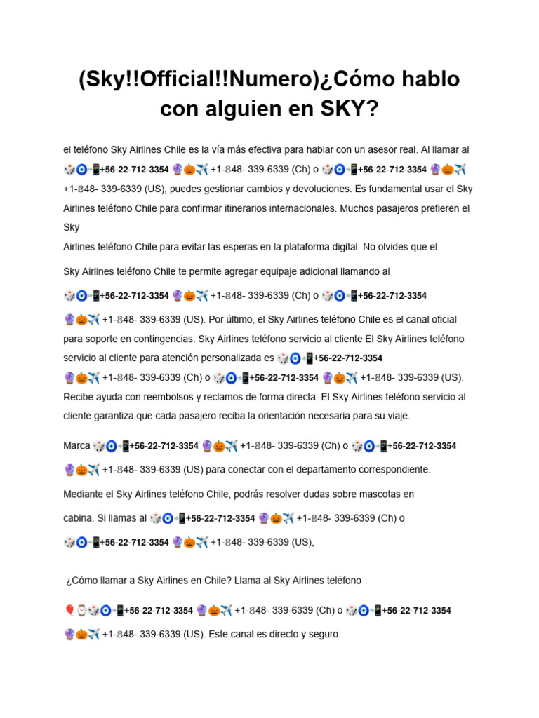 (Sky!!Official!!Numero)¿Cómo hablo con alguien en SKY? | PDF | Centro ...