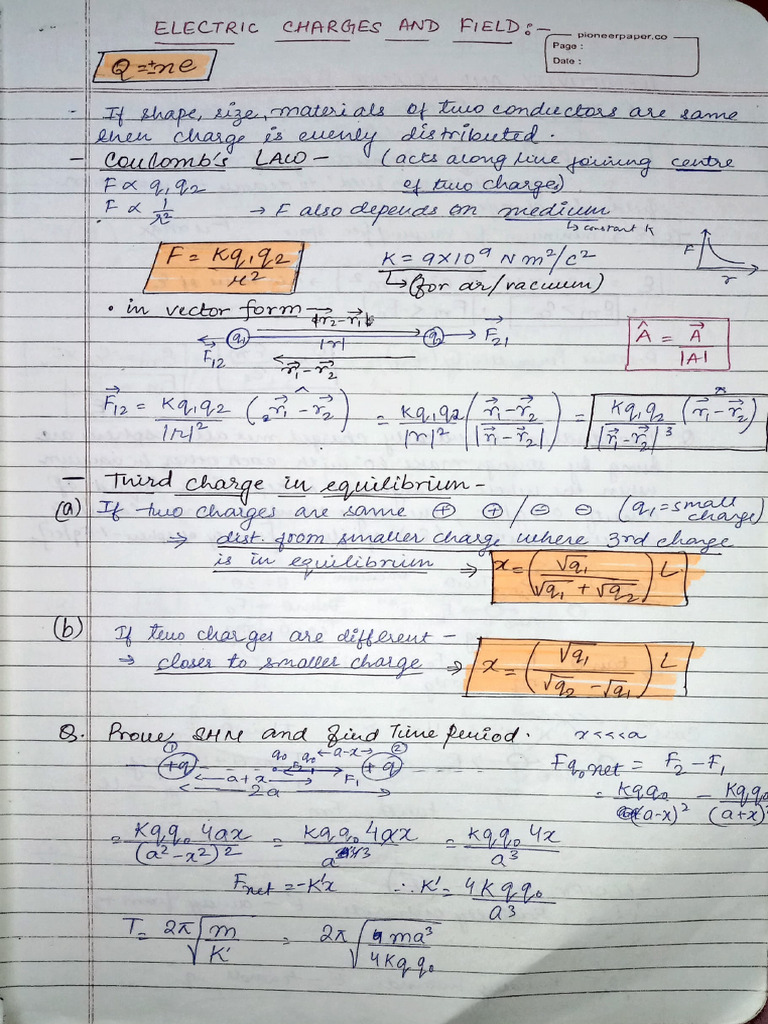 Electric Charges and Field, Electrostatic Potential and Capacitance.pdf ...