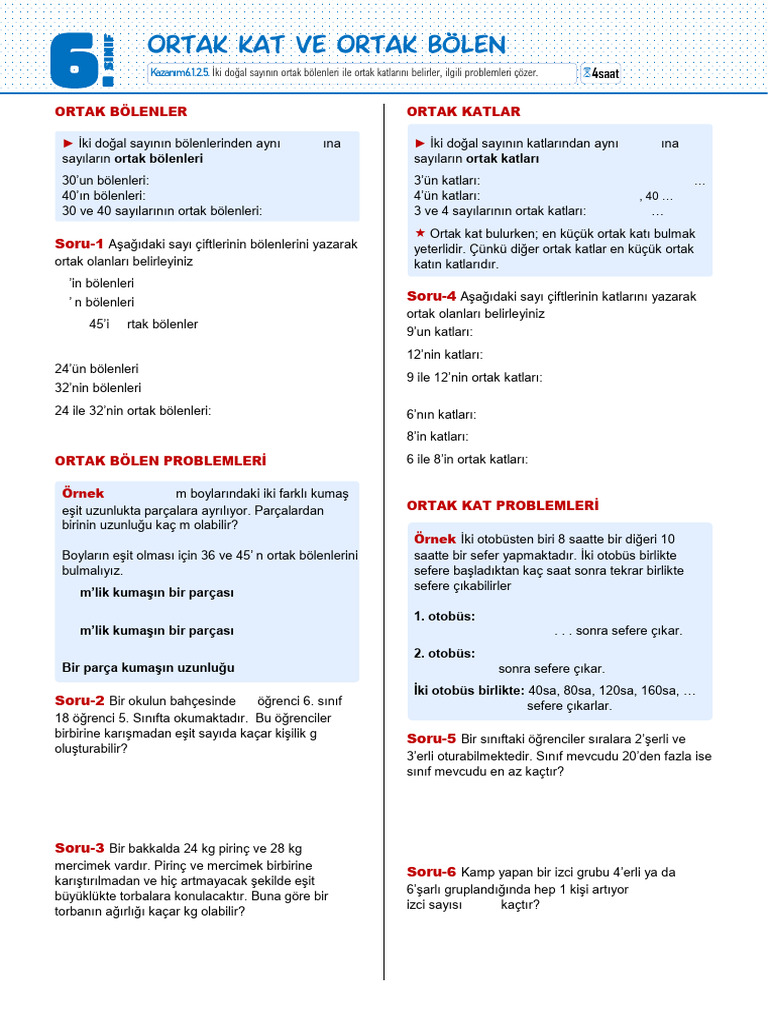 Ortak Bã Len Ve Ortak Kat | PDF