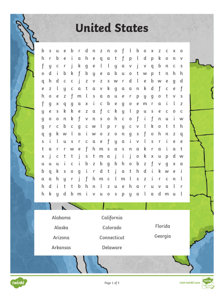 United States Word Search | PDF